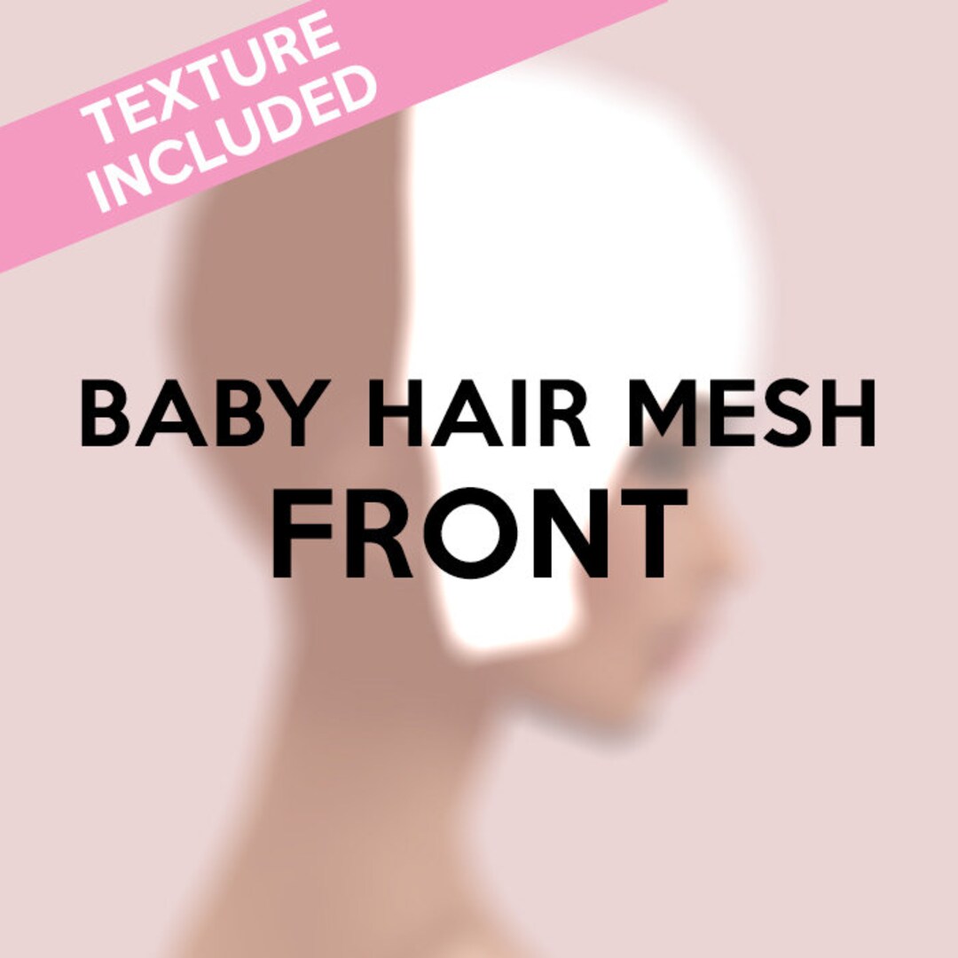 IMVU Baby Hair MESH (front) + FREE Opacity Map (sleek Bbh, Slayed Edges ...