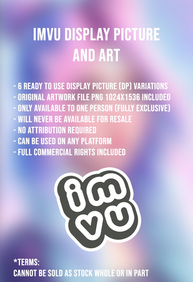 Ava IMVU Display Picture & Artwork With 6 Pre-made Display - Etsy