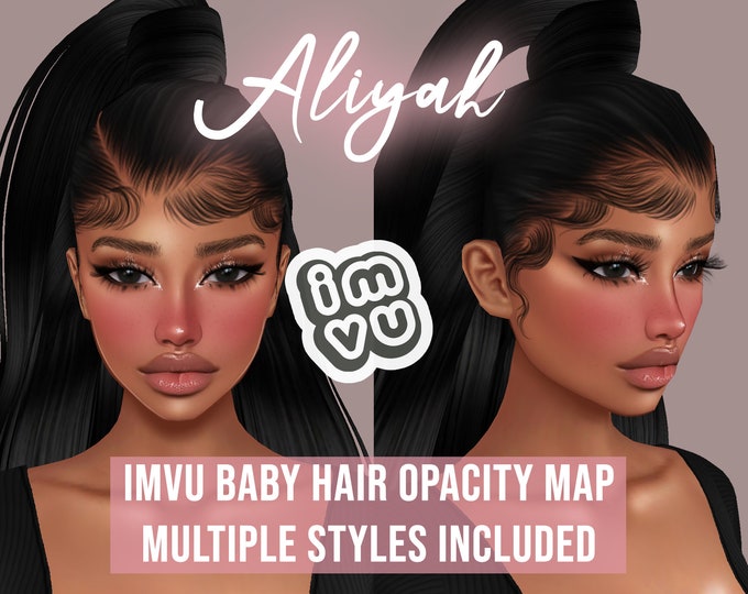 Aliyah Baby Hair Opacity Map for IMVU | BBH | Baby Hair Texture | Sleek ...