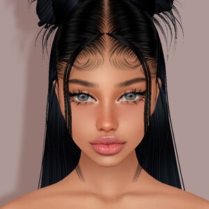 IMVU Hair Add-on Mesh .XMF Double Hair Strands File + Free Texture and ...
