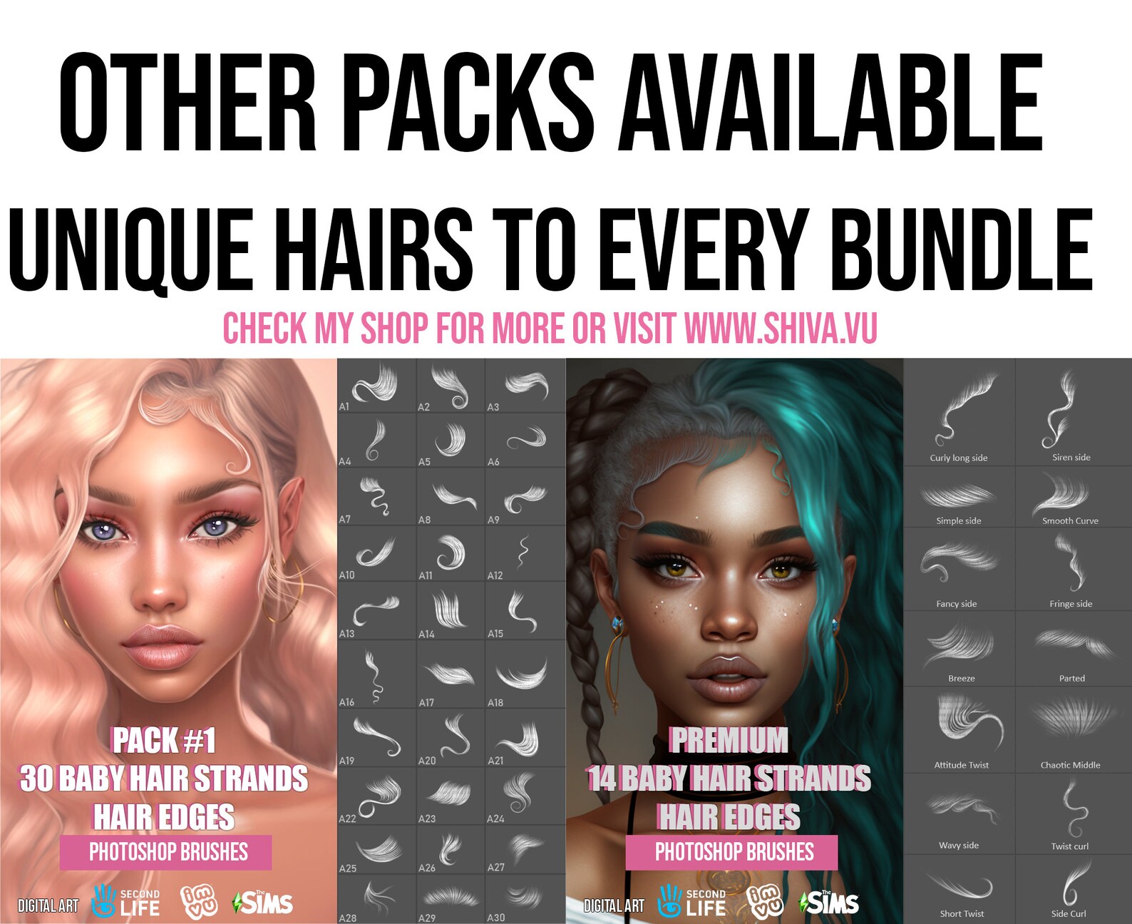 Photoshop/procreate Baby Hair Brushes for Digital Art | IMVU | Second ...