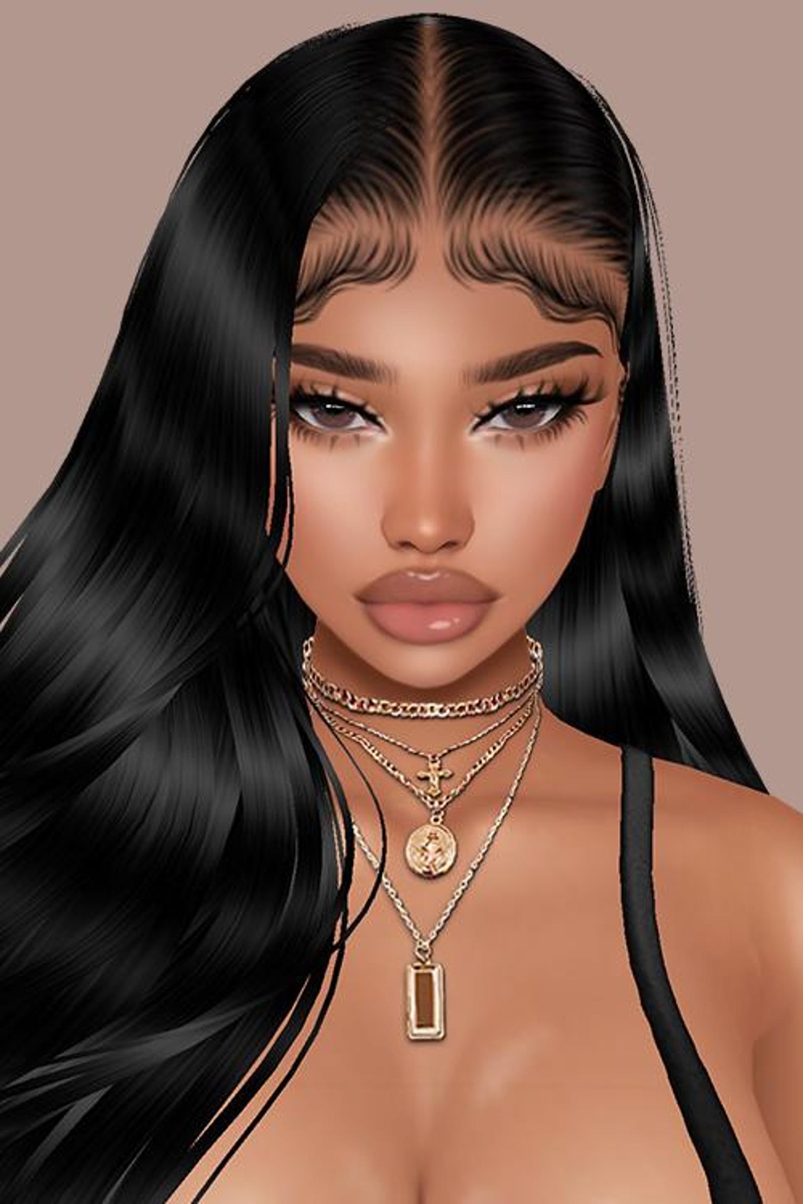 Aria Baby Hair Opacity Map for IMVU | BBH | Baby Hair Texture | Sleek Cap | Scalp for IMVU ...