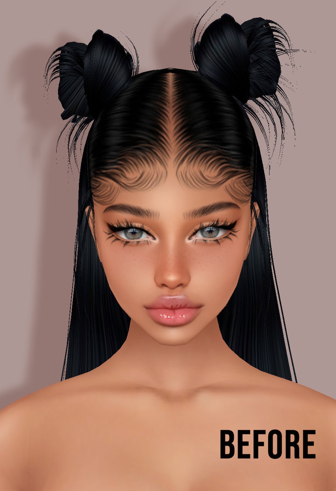 IMVU Hair Add-on Mesh .XMF Double Hair Strands File + Free Texture and Easy Tutorial! Compatible ...
