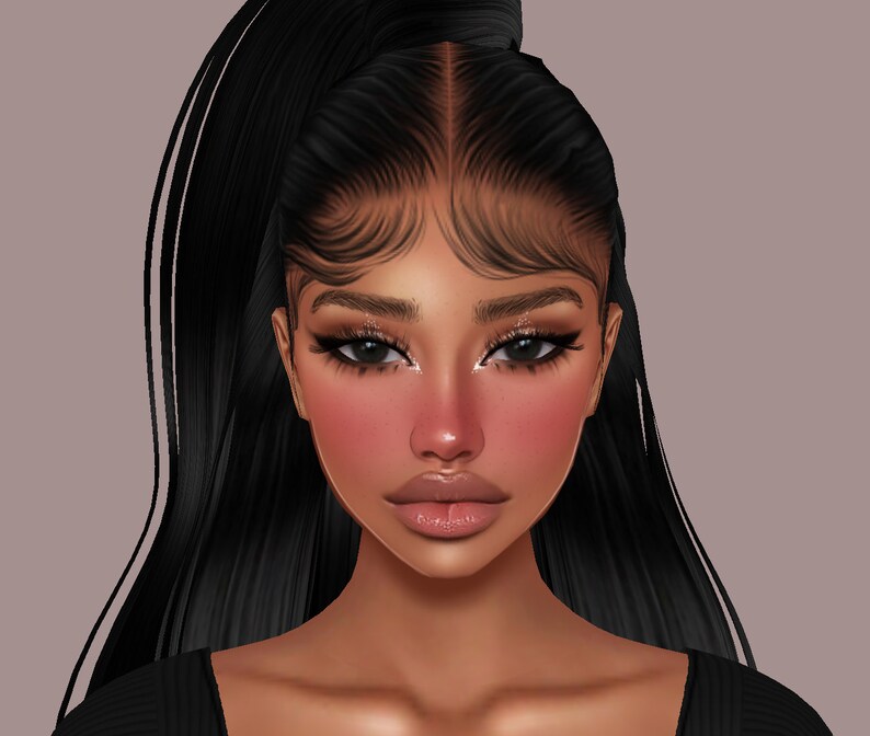 Grace Baby Hair Opacity Map para IMVU / BBH / Baby hair texture / Sleek cap / Scalp para ...