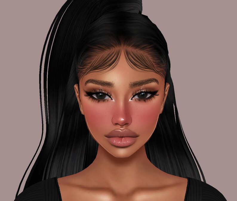 Chloe Baby Hair Opacity Map for IMVU BBH Baby Hair Texture Sleek Cap ...