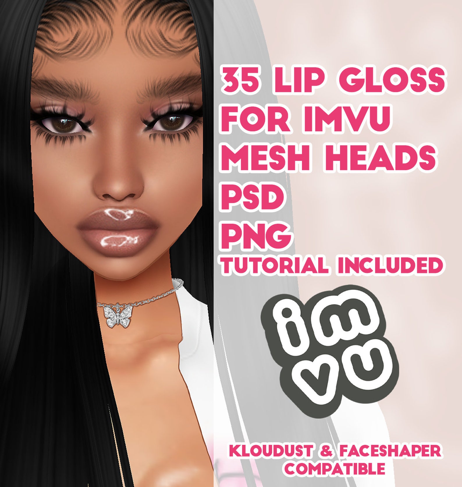 35 Lip Gloss Ultra HD for IMVU Mesh Heads (fitted) | Sims | Second Life ...