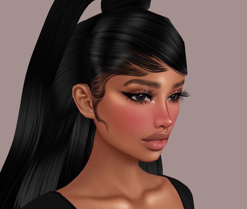 Ruby Baby Hair Opacity Map for IMVU BBH Baby Hair Texture Sleek Cap ...