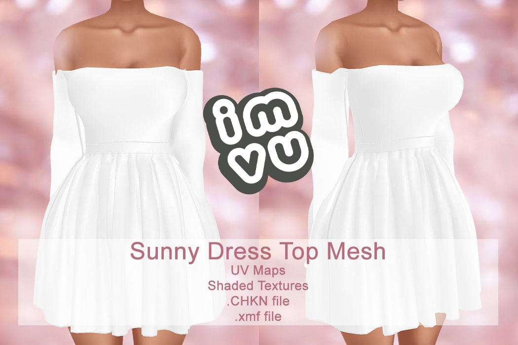 Sunny Dress Top Mesh | IMVU Mesh File .xmf and .chkn | 3D Model for ...