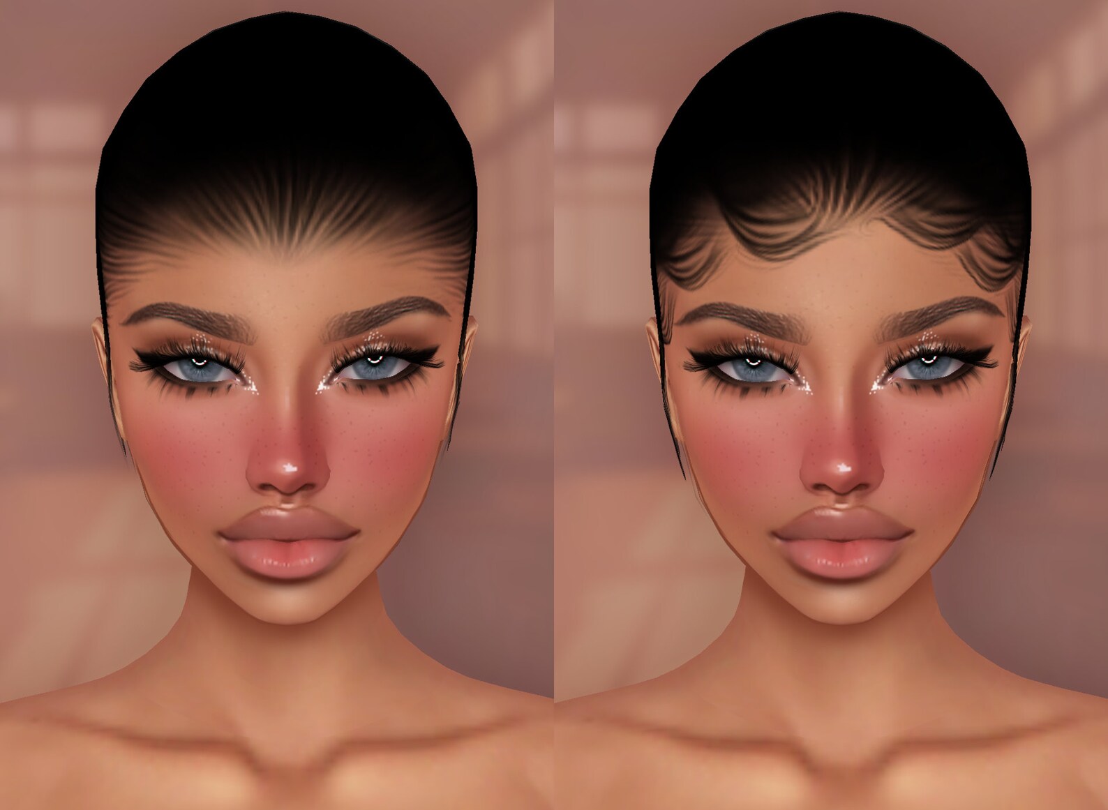 2023 IMVU Baby Hair Bundle (full Mesh) + 9 FREE Opacity Maps | Sleek ...