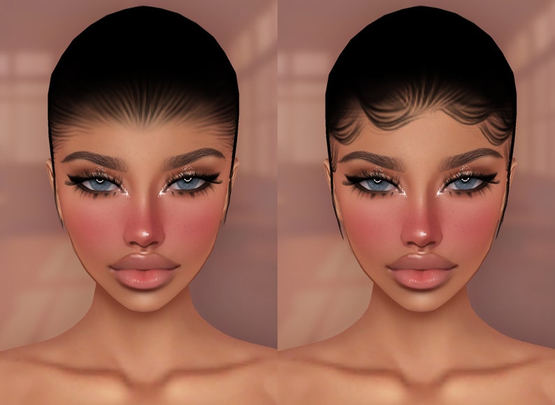 2023 IMVU Baby Hair Bundle (full Mesh) + 9 FREE Opacity Maps | Sleek ...