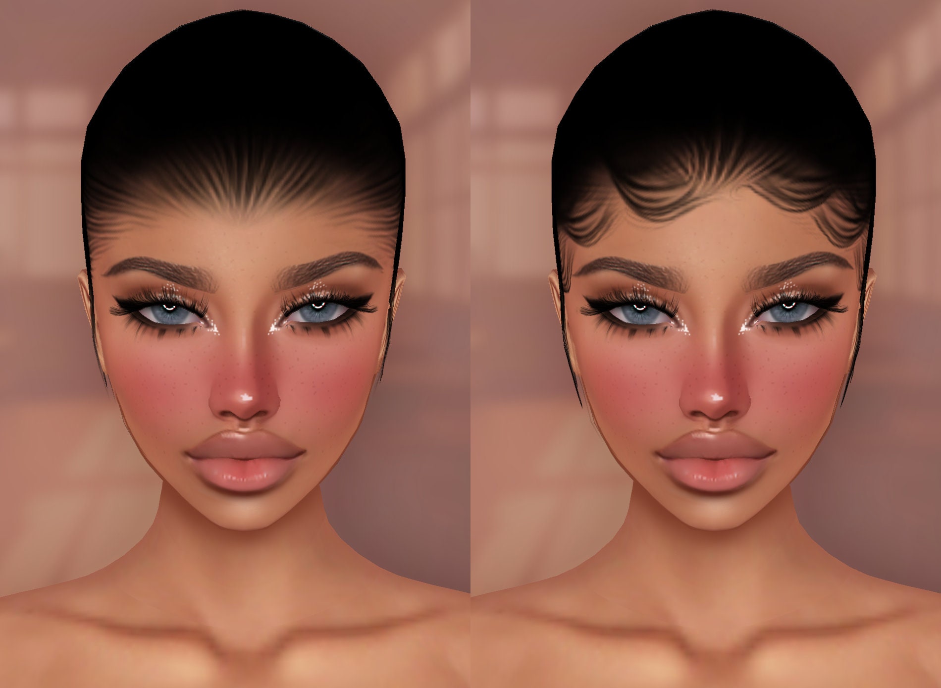 2023 IMVU Baby Hair Bundle (full Mesh) + 9 FREE Opacity Maps | Sleek ...