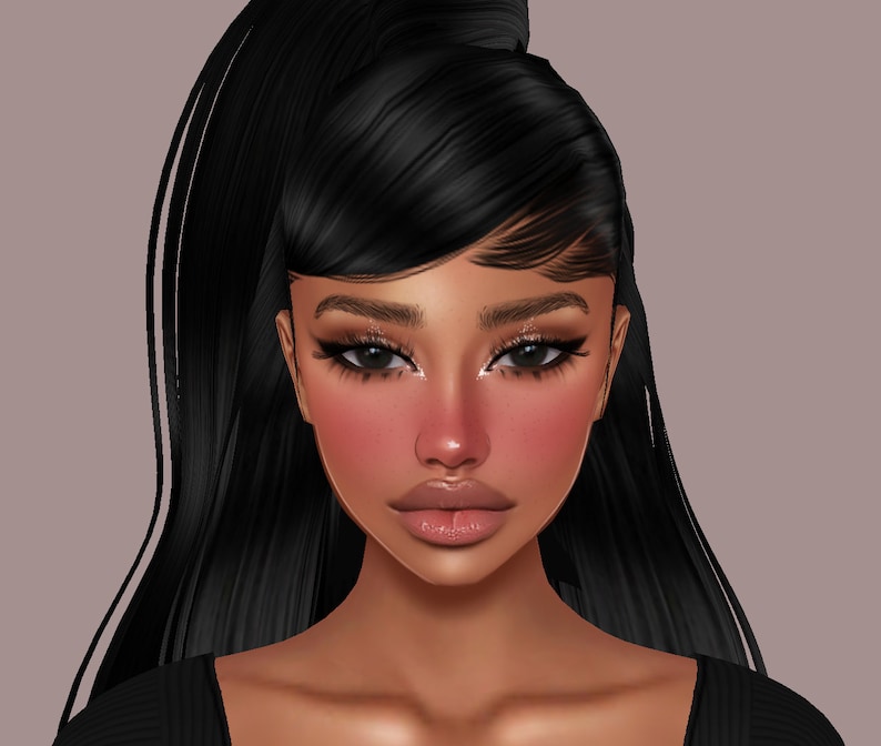 Ruby Baby Hair Opacity Map for IMVU BBH Baby Hair Texture Sleek Cap ...