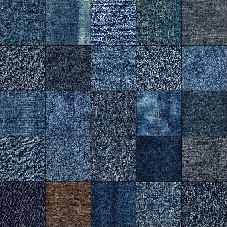 25 Seamless HD Denim Texture Pack | PNG Digital Paper Vintage Wash ...