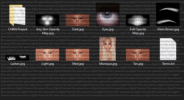 IMVU Mesh Head Monique High Quality .JPG Texture, Opacity Maps FREE ...