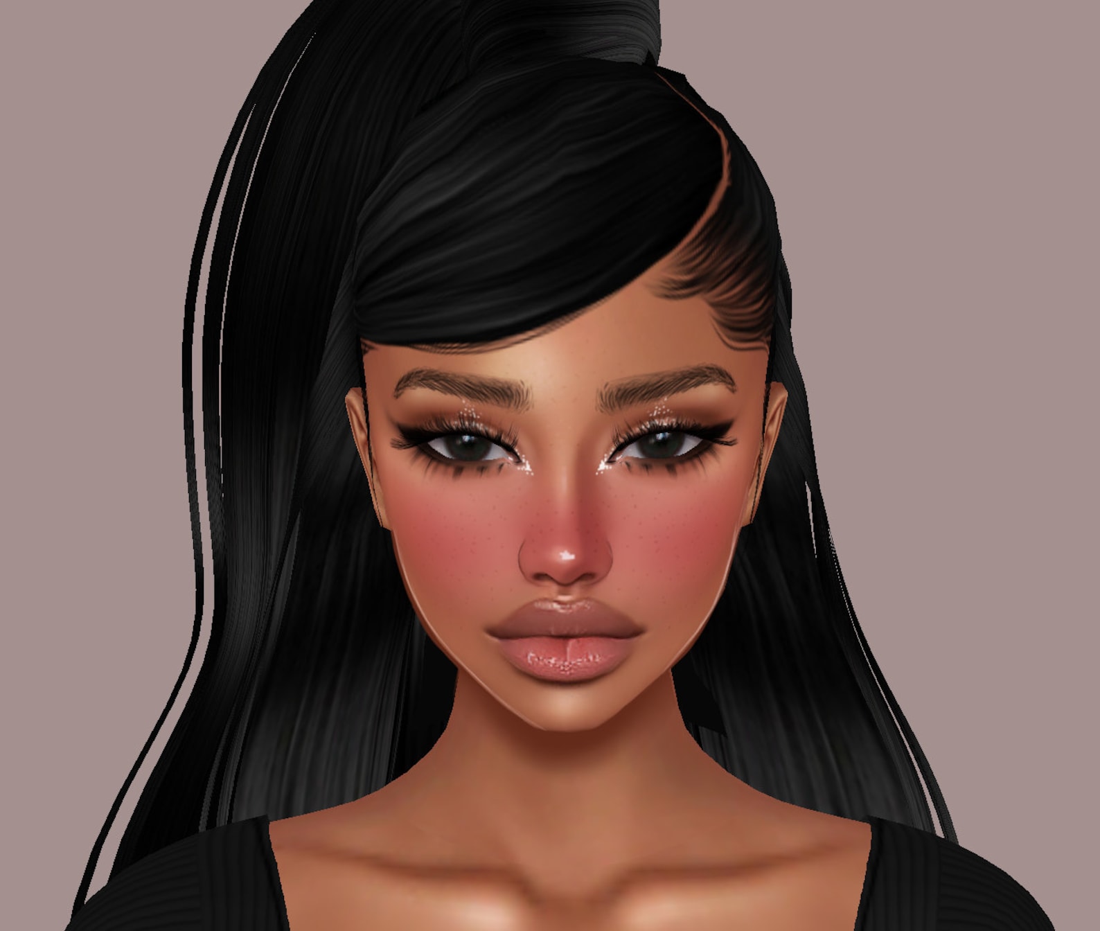 Jasmine Baby Hair Opacity Map for IMVU BBH Baby Hair Texture Sleek Cap ...