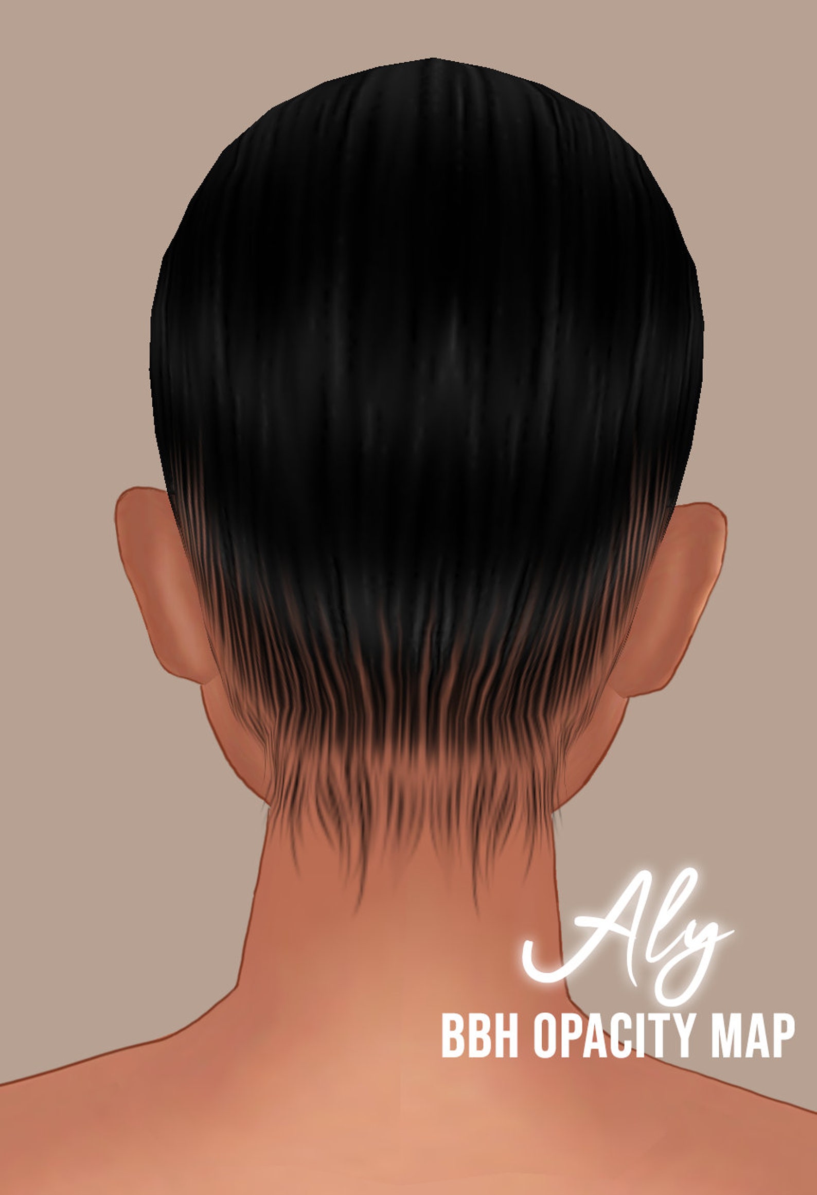 Aly BACK Opacity Map for IMVU | BBH | Baby Hair Texture | Sleek Cap ...