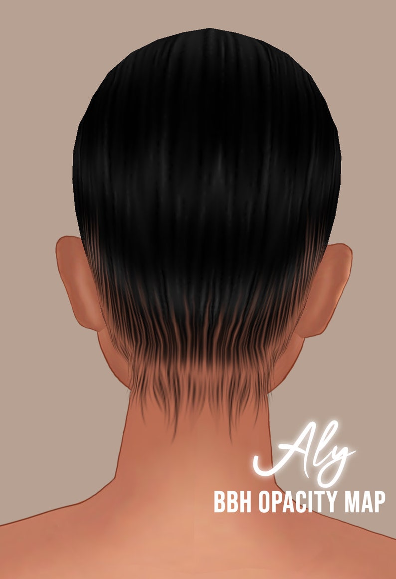 Aly BACK Opacity Map for IMVU | BBH | Baby Hair Texture | Sleek Cap | Scalp for Imvu Hairstyles ...
