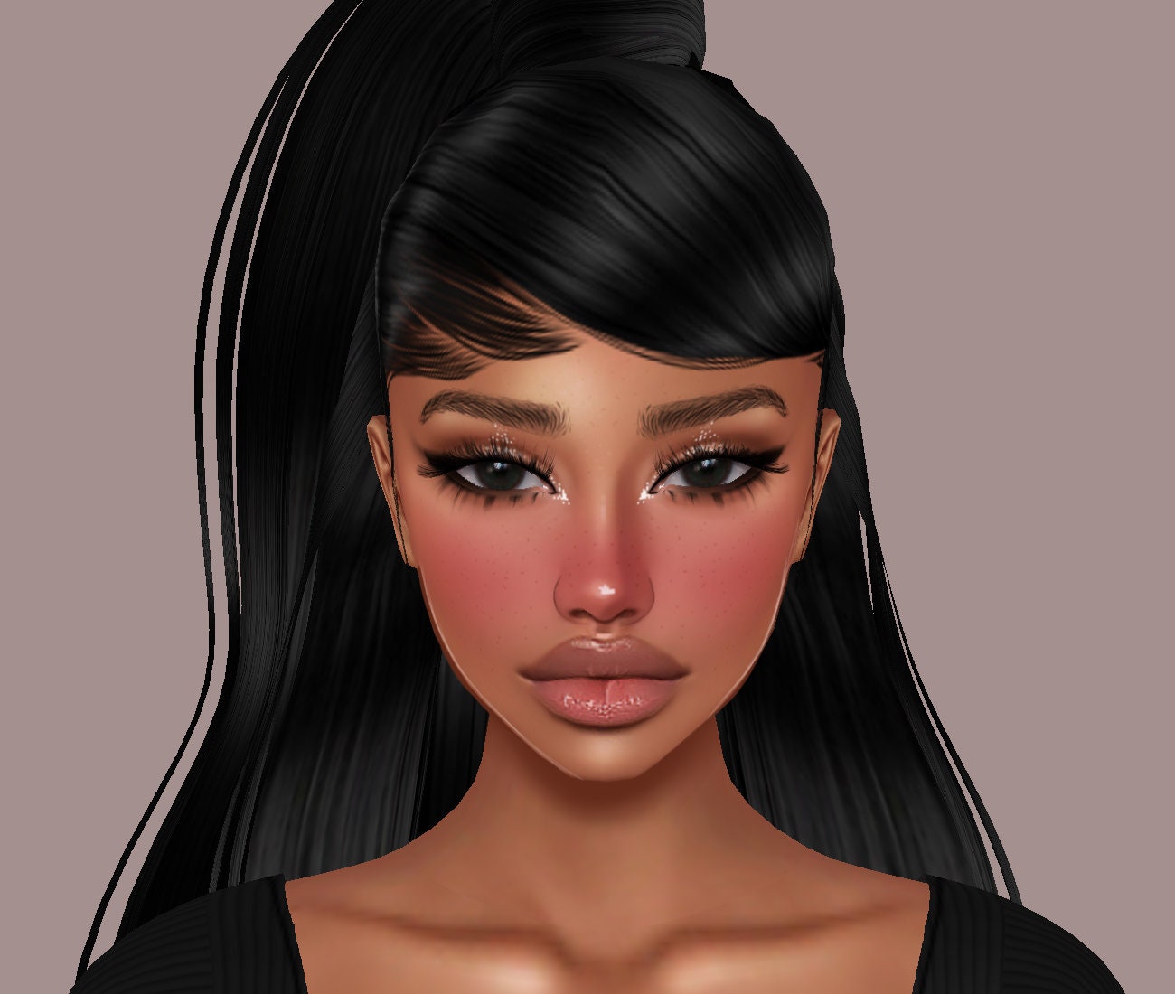 Ruby Baby Hair Opacity Map for IMVU BBH Baby Hair Texture Sleek Cap ...
