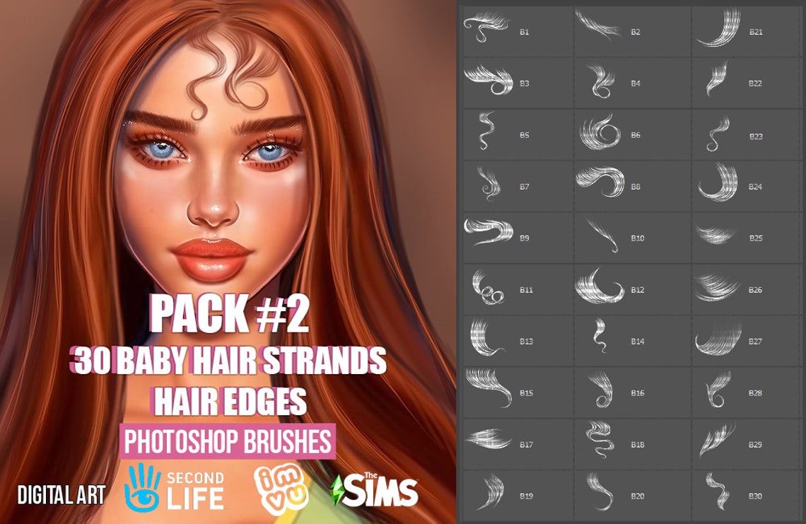 Photoshop/procreate Baby Hair Brushes for Digital Art | IMVU | Second ...