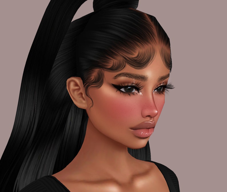 Belle Baby Hair Opacity Map for IMVU | BBH | Baby Hair Texture | Sleek ...
