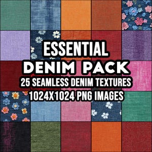 25 Seamless HD Denim Texture Pack | PNG Digital Paper Textures ...