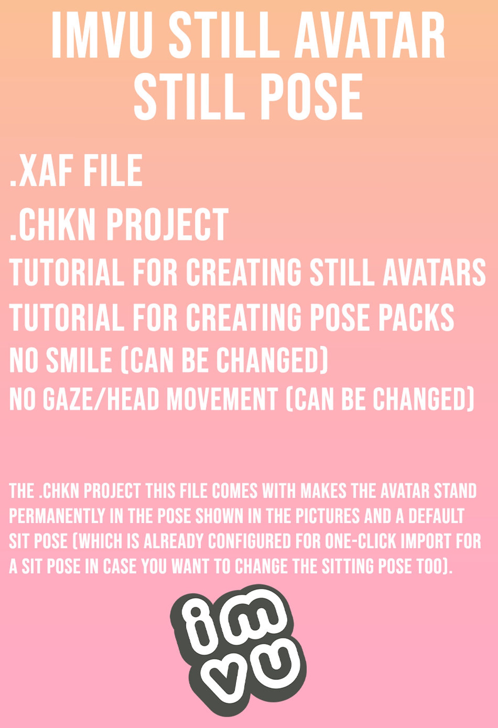 IMVU Still Avatar - Brianna | .XAF Format With Instant Import .CHKN Project for Creators! Free ...