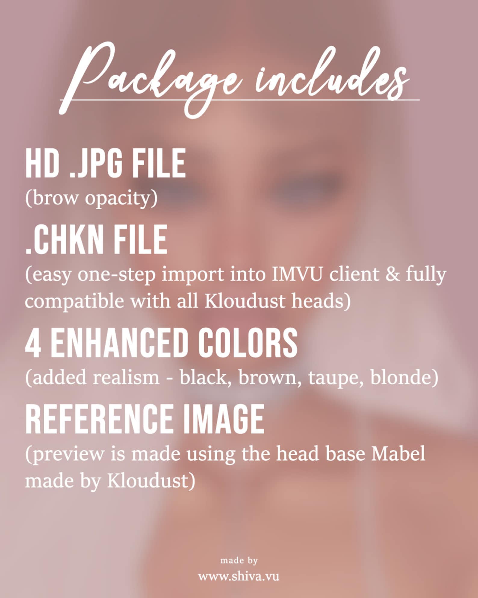 IMVU Brows Lotus | Texture, Opacity Map, Files, CHKN Project, Digital ...