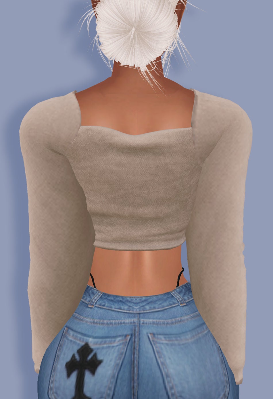 Crop Sweater Mesh IMVU Mesh File .xmf and .chkn 3D Model for IMVU ...