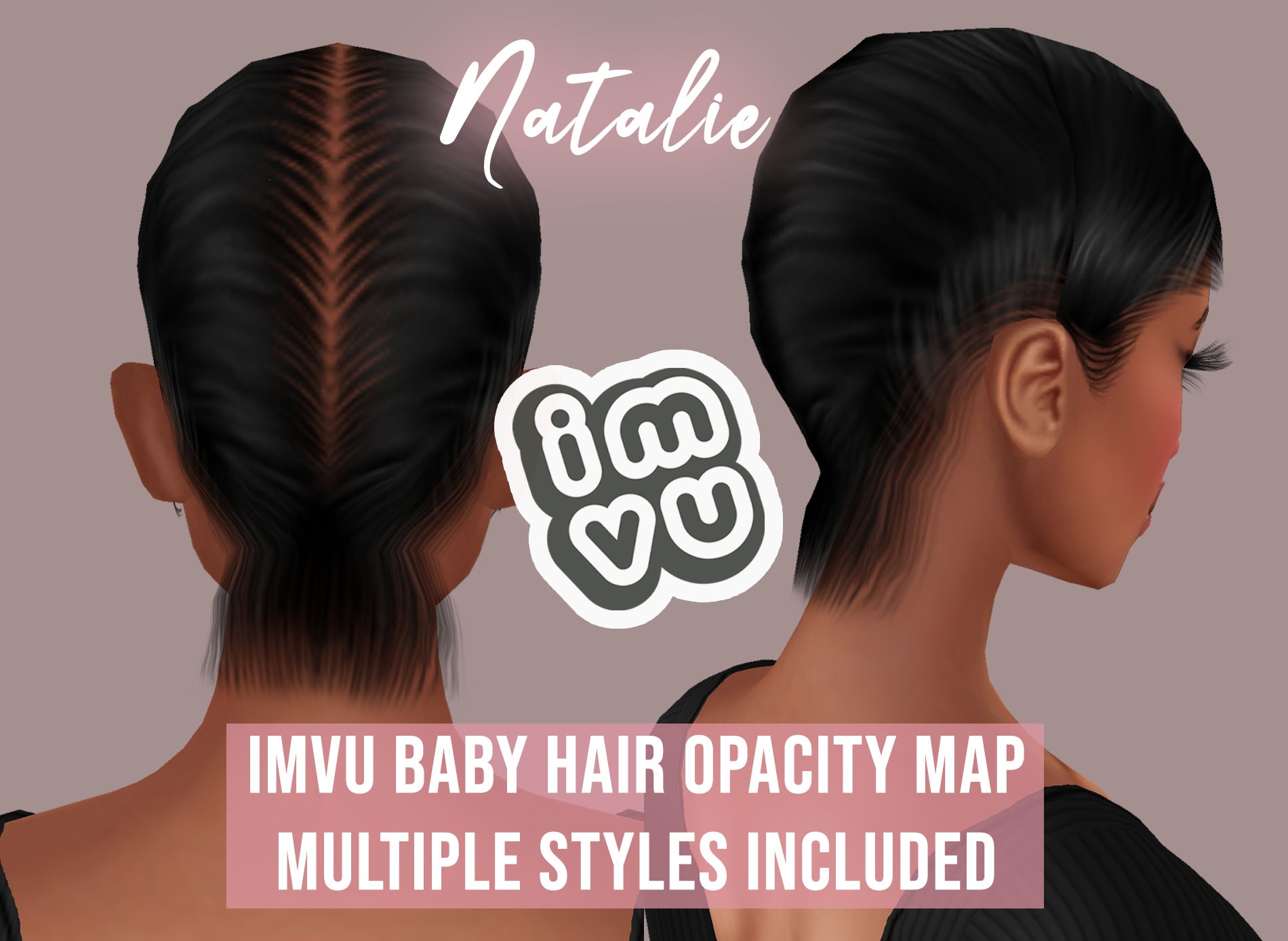 Natalie Baby Hair Opacity Map for IMVU | BBH | Baby Hair Texture ...