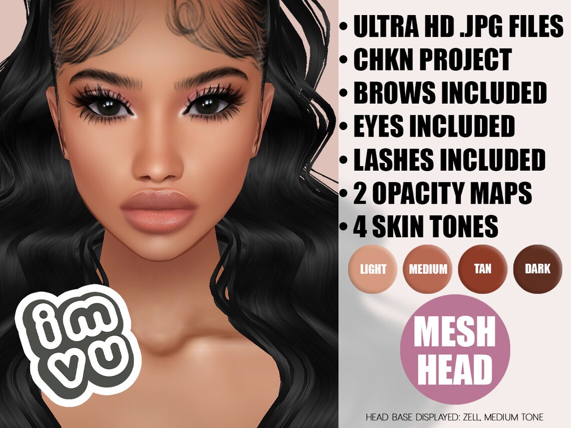 IMVU Mesh Head Crystal High Quality .JPG Texture, Opacity Maps FREE ...