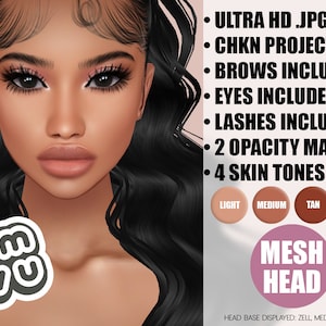 IMVU Mesh Head - Crystal High Quality .JPG Texture, Opacity Maps + FREE ...