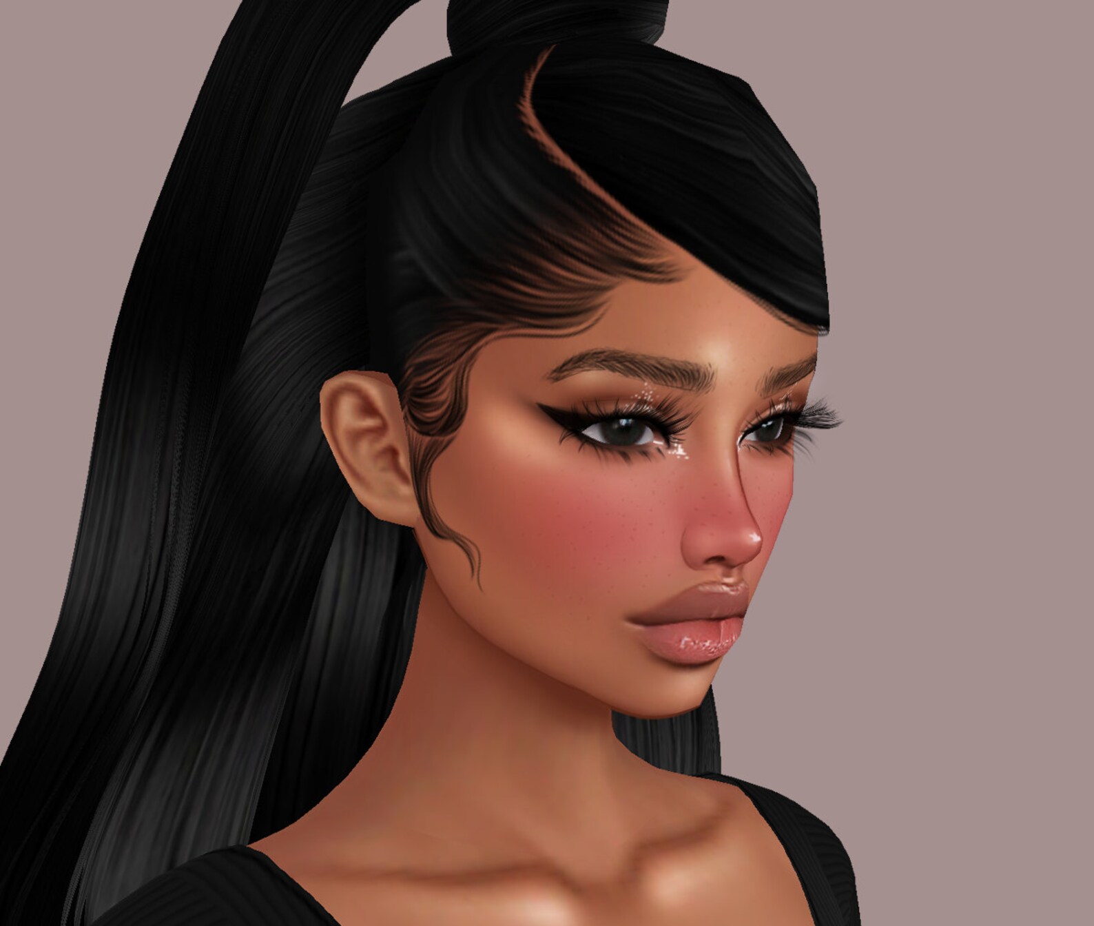 Jasmine Baby Hair Opacity Map for IMVU BBH Baby Hair Texture Sleek Cap ...