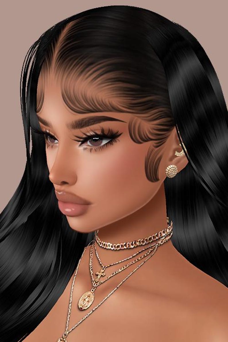 Tessa Baby Hair Opacity Map for IMVU | BBH | Baby Hair Texture | Sleek ...