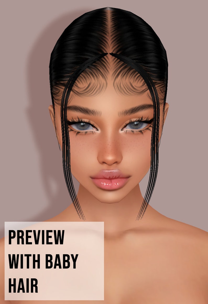 IMVU Hair Add-on Mesh .XMF Double Hair Strands File + Free Texture and ...