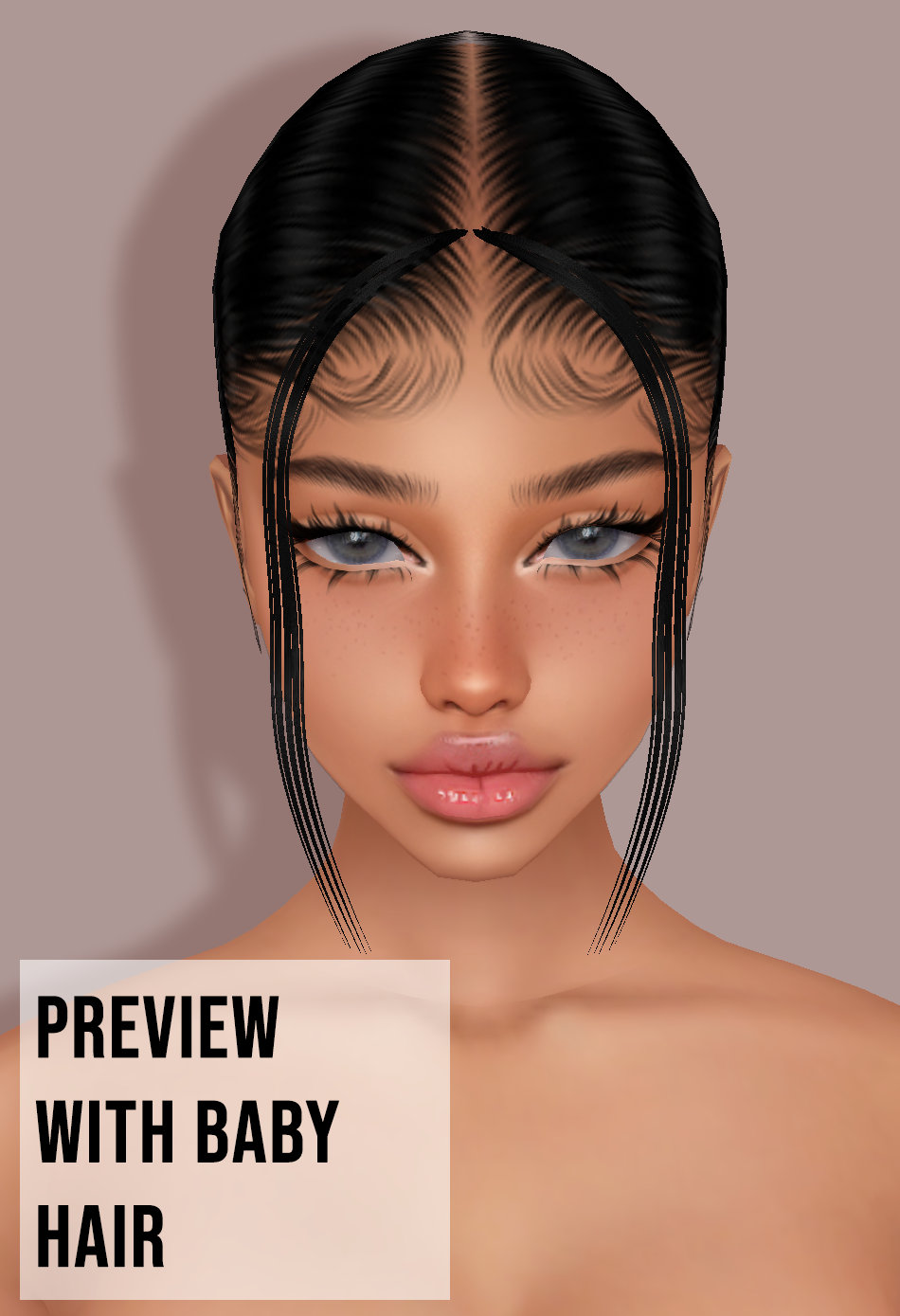 IMVU Hair Add-on Mesh .XMF Double Hair Strands File + Free Texture and ...