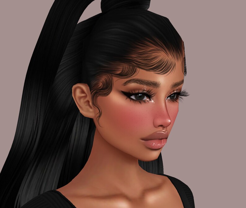 Aliyah Baby Hair Opacity Map for IMVU | BBH | Baby Hair Texture | Sleek ...