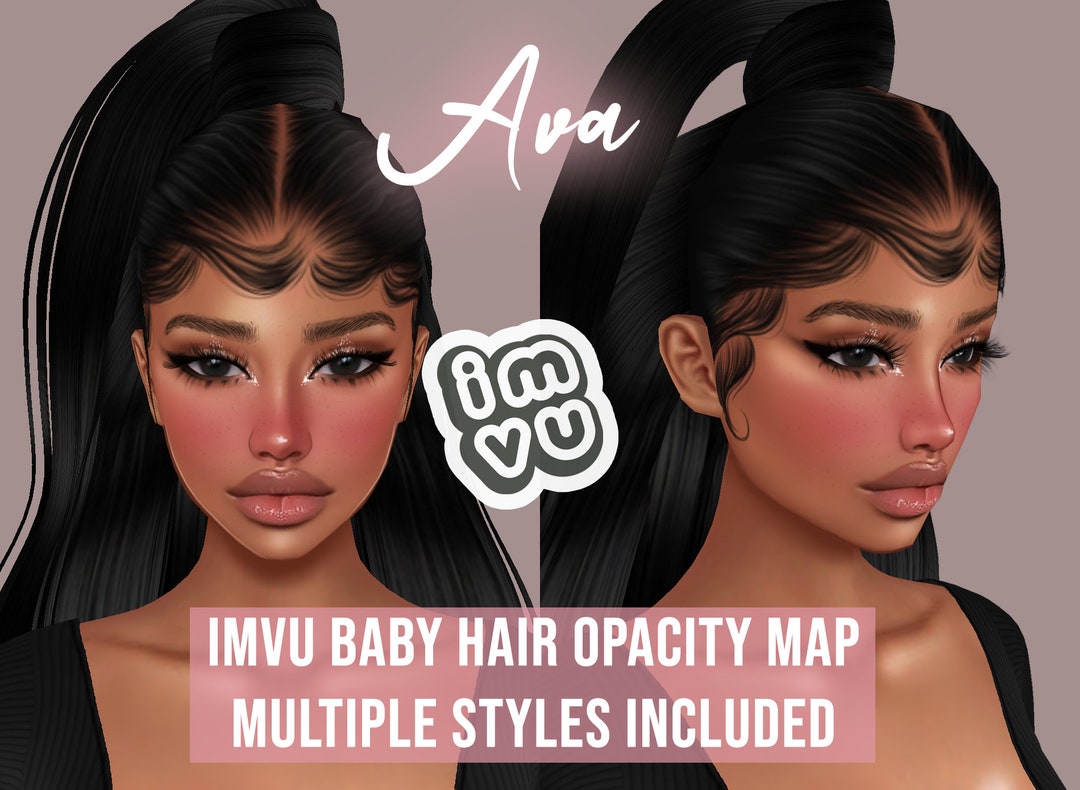 Ava Baby Hair Opacity Map for IMVU | BBH | Baby Hair Texture | Sleek ...