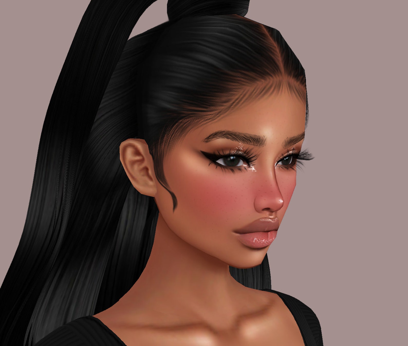 Emily Baby Hair Opacity Map for IMVU | BBH | Baby Hair Texture | Sleek ...