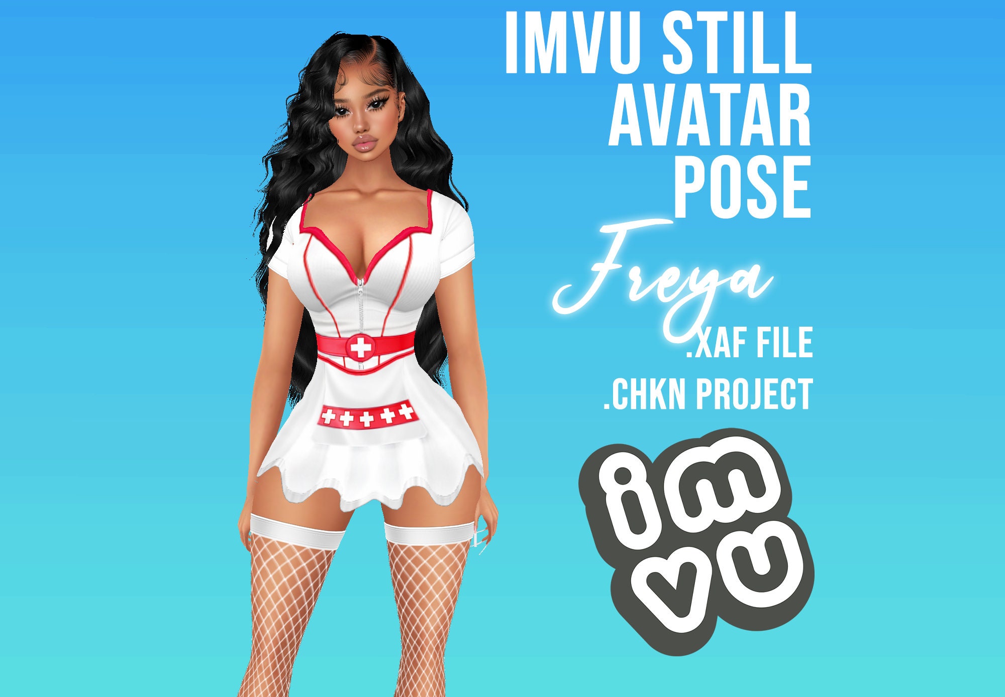 IMVU Still Avatar Freya .XAF Format With Instant Import .CHKN Project for Creators Free to Leave ...