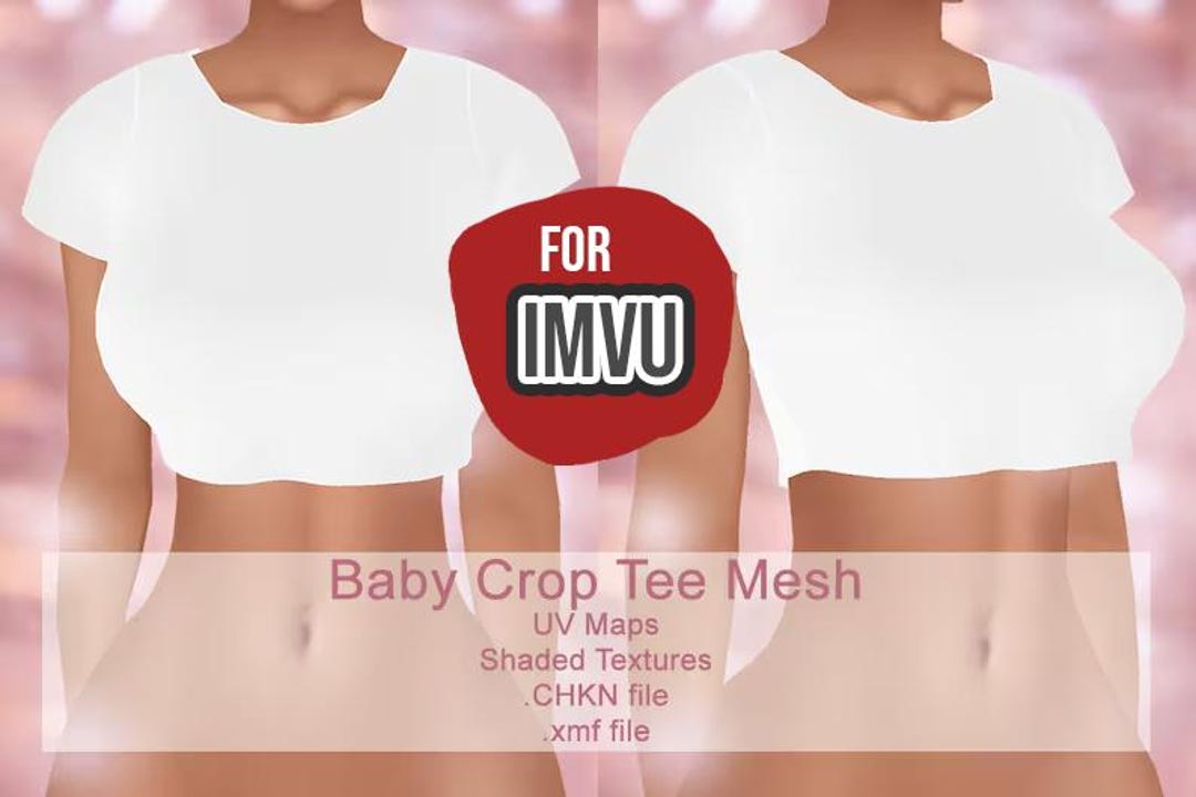 Baby Crop Tee Mesh | IMVU Mesh File .xmf and .chkn | 3D Model for IMVU ...
