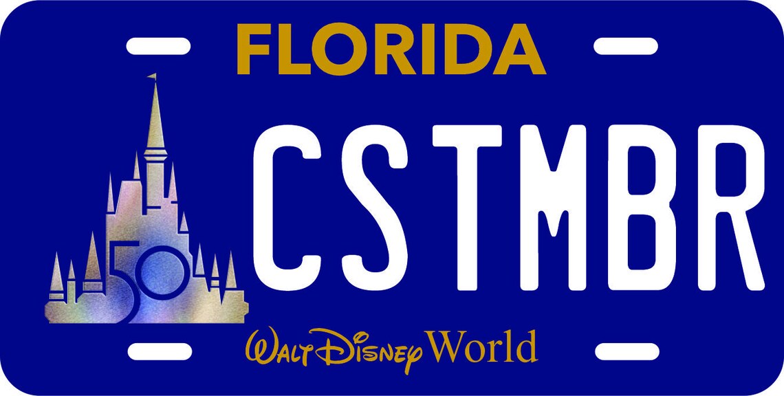Walt Disney World 50th Anniversary License Plate Magnet | Etsy