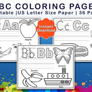 Coloring Pages for Kids, 36 Printable Color Pages for Kids, Preschool ...