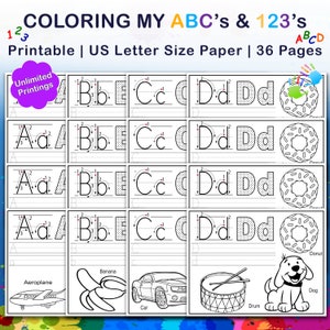 Coloring Pages for Kids, 36 Printable Color Pages for Kids, Preschool ...
