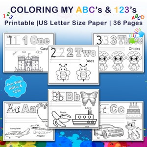 Coloring Pages for Kids, 36 Printable Color Pages for Kids, Preschool ...