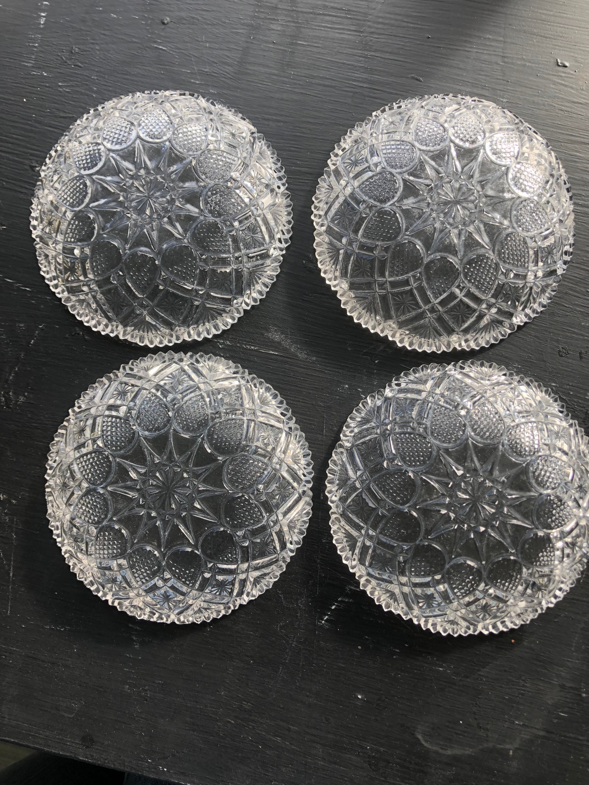 Cut Glass Candy Dishes Set of 4 - Etsy