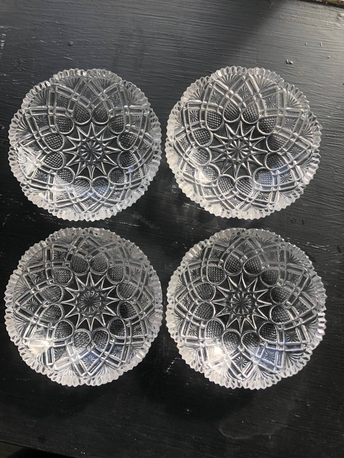 Cut Glass Candy Dishes Set of 4 - Etsy