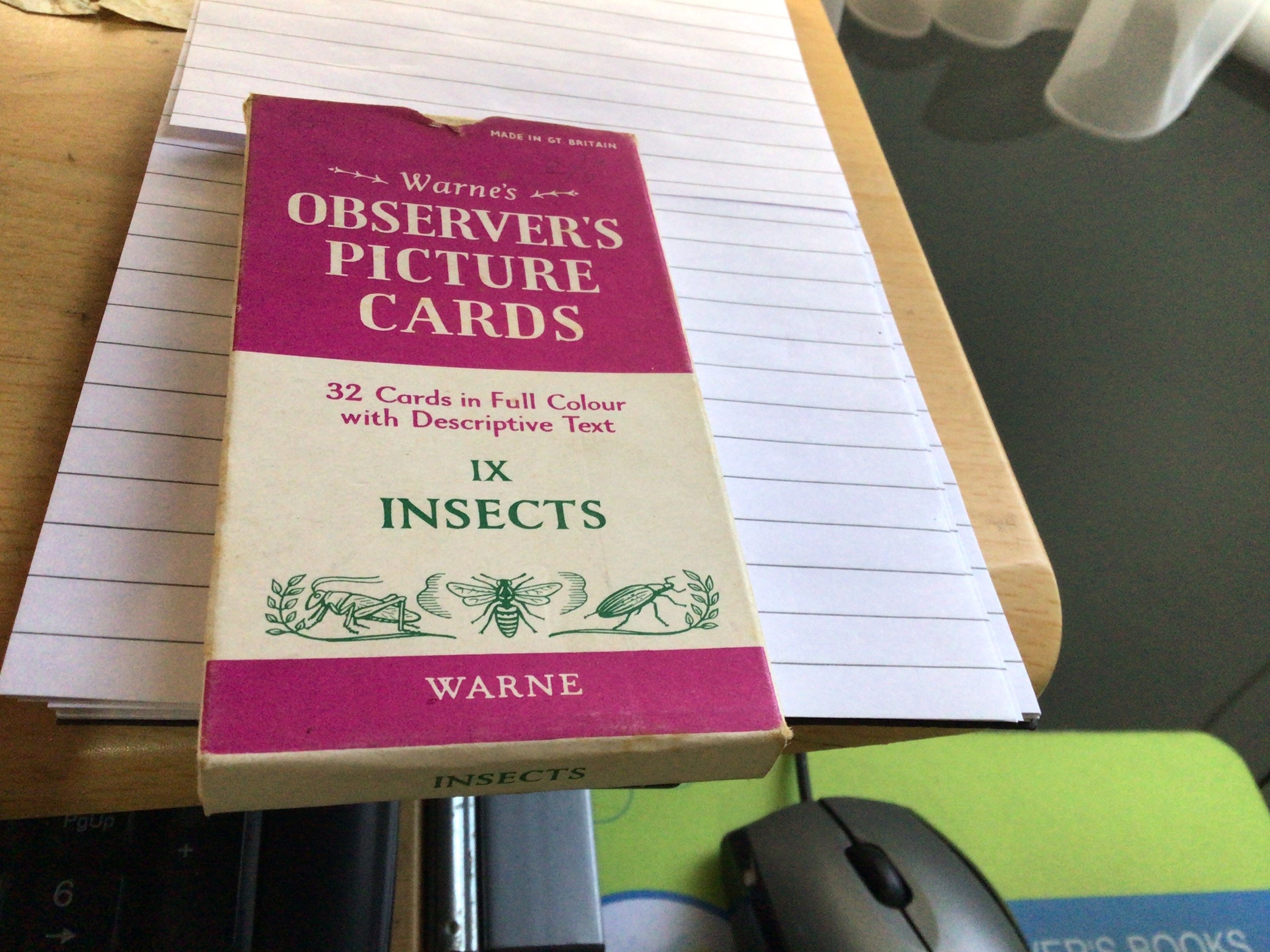 Observers Book Picture Cards Insects Lx - Etsy