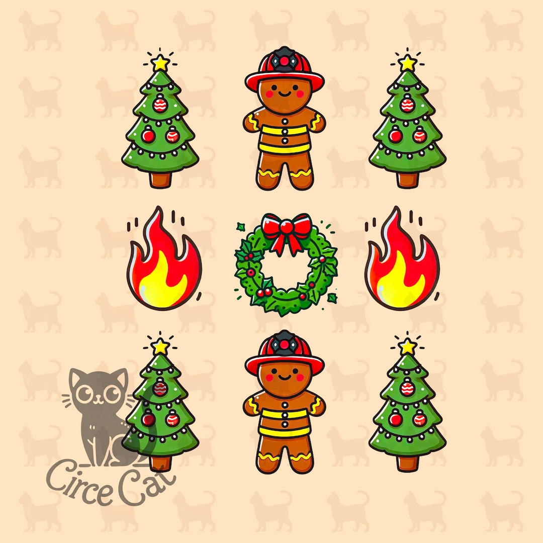 Firefighter Gingerbread PNG, Christmas PNG, Fireman, Christmas, Digital ...