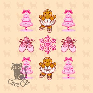 Ballerina Gingerbread PNG, Christmas PNG, Pink Christmas, Dance ...