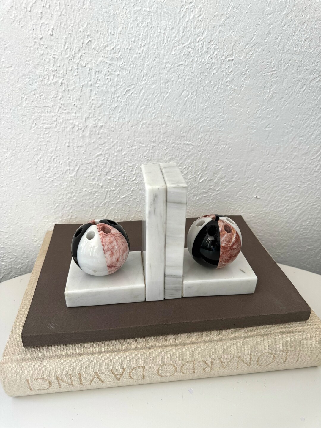 Art Deco Modernist Tricolored Orb Bookends Vintage Orb Desk Organizer ...